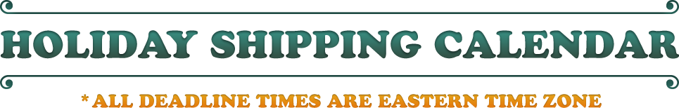 Holiday Shipping Guide